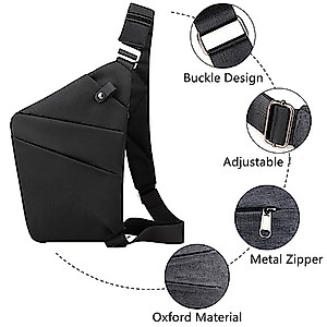 2023 New North Carry Slim Sling Bag, North Carry Slim Sling Bag for Women & Men Anti Theft (Black - Right Shoulder,full)