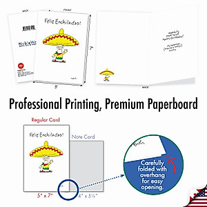 NobleWorks - 1 Cartoon Happy Birthday Card Funny - Hilarious Comic Greeting, Notecard with Envelope - Feliz Enchiladas C9589BDG