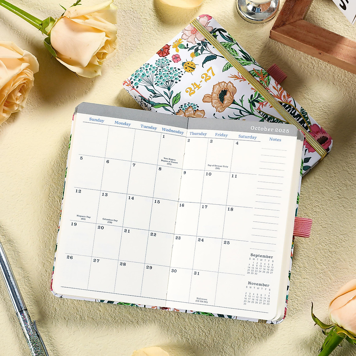 2024-2027 Pocket Planner/Calendar - 3 Year Monthly Planner 2024-2027, Jul 2024 - Jun 2027, 3.8" x 6.3", Small/Purse Planner 36 Months with Pen Holder, Inner Pocket, Elastic Closure and 61 Notes Pages