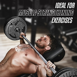 Yes4All Tri-Grip Handles Olympic Weight Plates/Cast Iron Weight Plates, Suitable for Barbell Exercises, Strength, Flexibility Training - 25LB (Single)