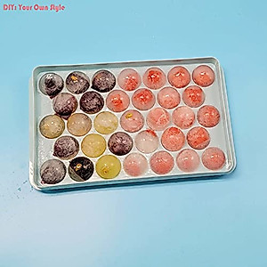 TaoQi Round Ice Cube Tray With Lid Ice Mold Ice Maker, Circle Ice Ball Cube Tray, Making 1.2in*99 Pieces Ice Balls for Chilling Drining, Beer, Coffee, for Fruit, Meat Preservation