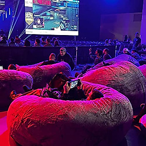 FAFAD Giant Bean Bag Chair for Adults, 6ft Big Bean Bag Cover Comfy Bed (No Filler, Cover only) Fluffy Lazy Sofa (Black), (150*75cm)