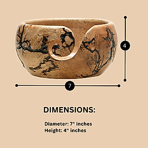Vriksha Kraft Wooden Yarn Bowl for Crocheting - Crochet Yarn Large Bowl (7x4) - Knitting Storage Yarn Bowl – - Birthday Gifts for Women