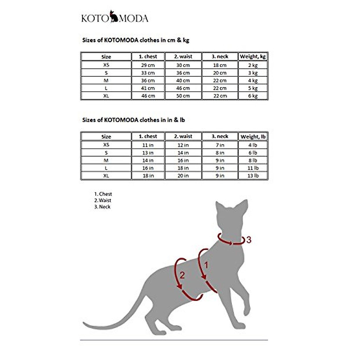 Kotomoda Sphynx Cat's Turtleneck Maxi InRed Naked Cat Hairless Cat Clothes (M)