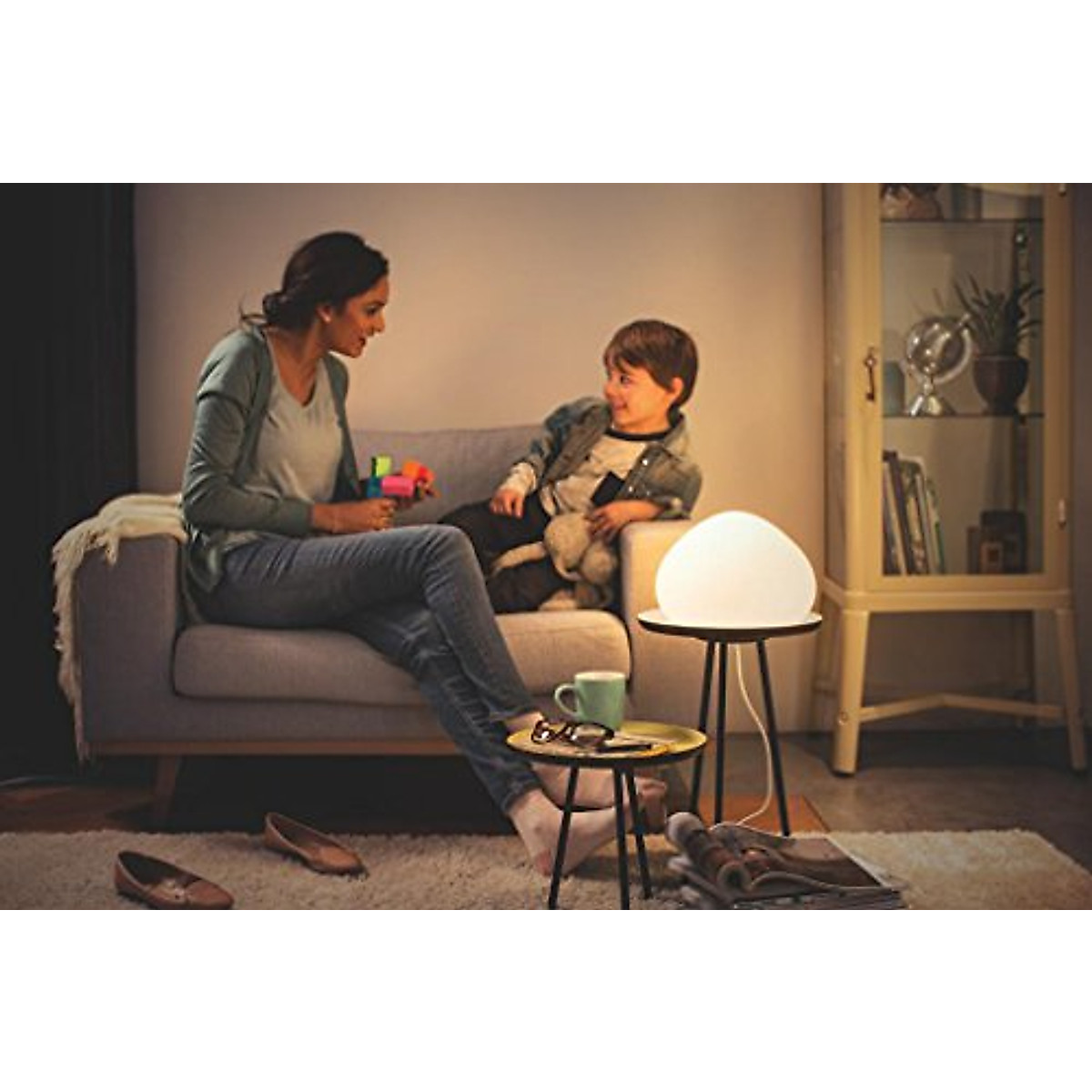 Philips Hue White Ambiance Wellner Dimmable LED Smart Table Lamp (Works with Alexa Apple HomeKit and Google Assistant)