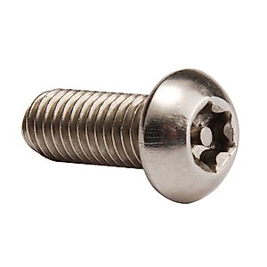 M4 x 6mm Pin in Head Torx Screws,304 Stainless Steel Pin Torx Button Head Security Screws,Right Hand Threads,Metric,100-pieces
