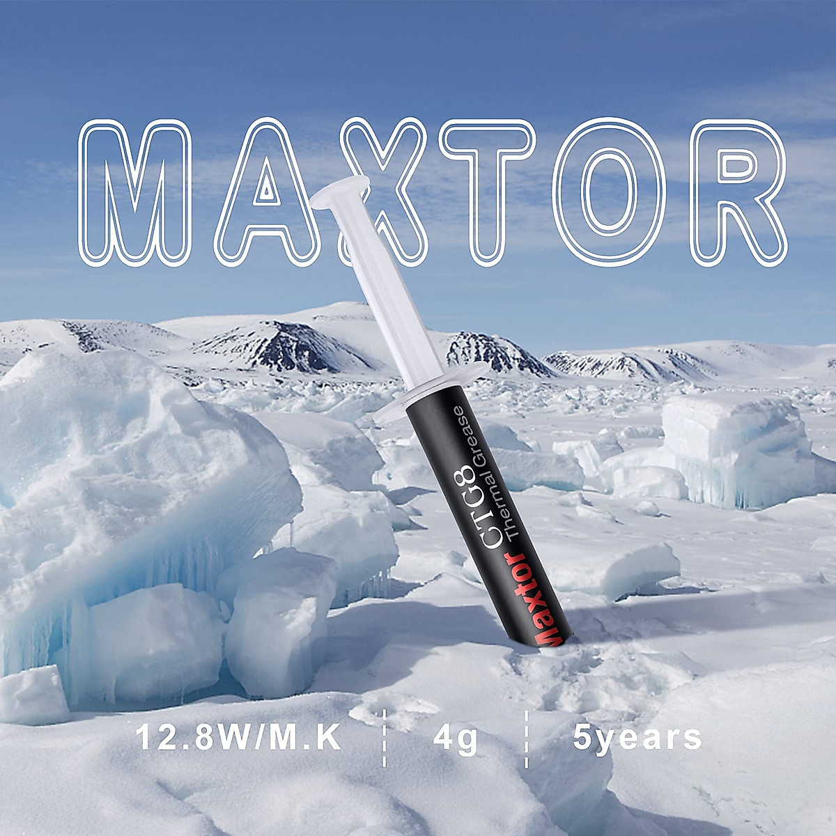 Maxtor CTG8 4 Grams Thermal Compound Paste Heat Sink for IC/Processor/CPU/GPU/All Coolers, 12.8W/m.k Carbon Based High Performance, Thermal Interface Material