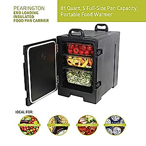 Pearington 81 Quart End-Loading Insulated Food Pan Carrier for 5 Full-Size Pans