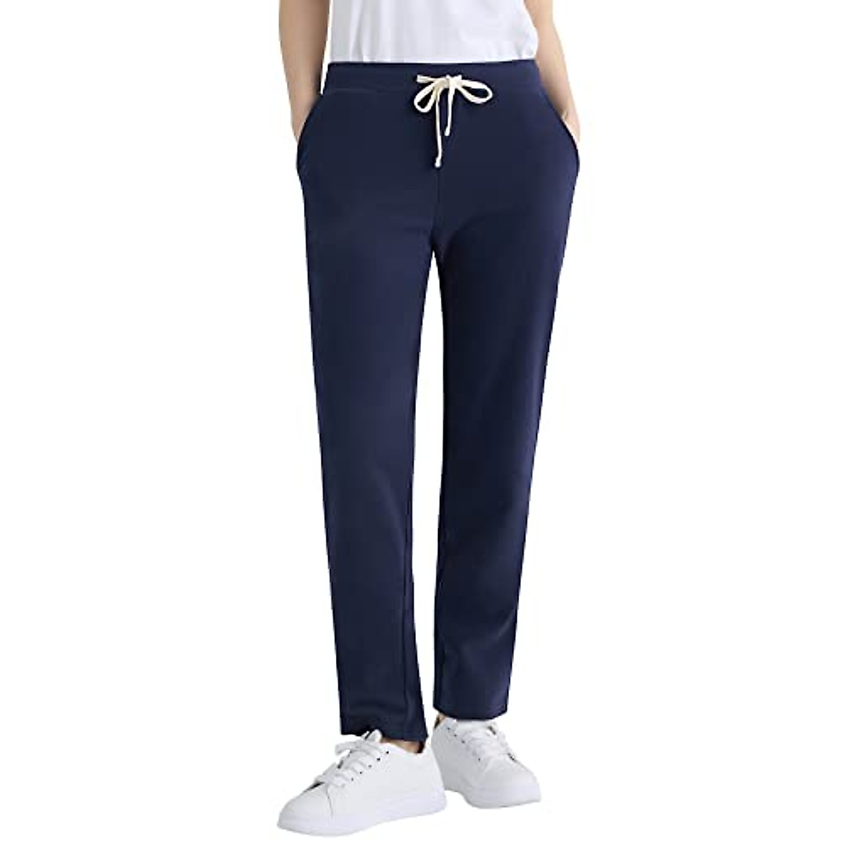 Weintee Women's Cotton Sweatpants with Pockets Plus Size Petite 2X Navy