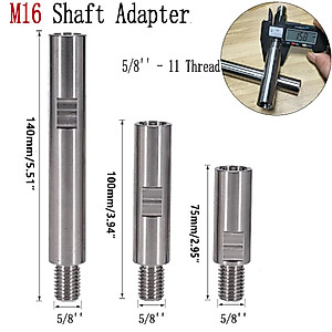 Luo ke 5/8'' - 11 Thread Angle Grinder Extension Connecting Rod - Heavy Duty Stainless Steel Extender Shaft Extension Set Polishing Pad Holder for Rotary Polisher Car Polisher Electric Polisher