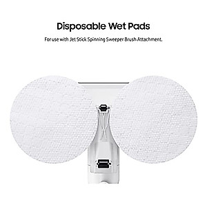 SAMSUNG Jet Stick Spinning Sweeper Disposable Wet Pads, Pack of 20 for Jet 90 Complete, Jet 75 Complete, Jet 70 Pet Cordless Vacuum Cleaners w/ Spinner Sweeper Brush Attachment, VCA-SPA90/XAA, Grey
