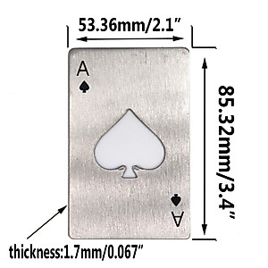 FGen 12PCS Spades A Bottle Opener Creative Poker Shaped Stainless Steel Opener Bottler Beer Starter Suitable For Wallet