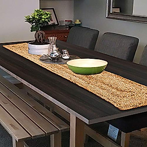 Reversible Jute Braided Table Runner, Farmhouse Jute Burlap Table Runner, Natural Jute Braided Table Runner, Organic Eco-Friendly Rustic Vintage Dining Table Runner- 13x72 Inch - Natural