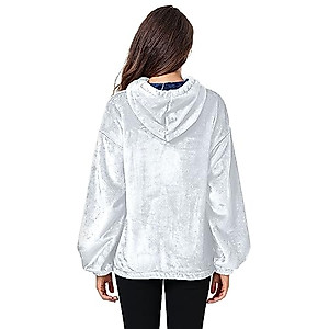 UMIRIKO Alice Blue Women's Hoodie Fleece Sweatshirt Long Sleeve Shirts with Pockets XL 20811