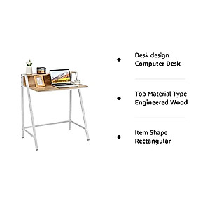 Tangkula Small Computer Desk, Compact Home Office Desk with Sturdy Frame, 2 Tier Study Writing Table for Small Place Apartment Office, Desk for Bedroom, Kid’s Desk