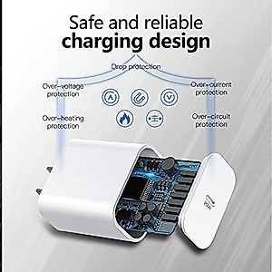 [Apple MFI Certified] iPhone Charger Apple Block USB C Fast Wall Plug with 6ft USB C to Lightning Cable for iPhone13/14/14 plus/12/pro/pro max/11/Air pods pro/iPad air 3/min4 (White, 1 Pack)