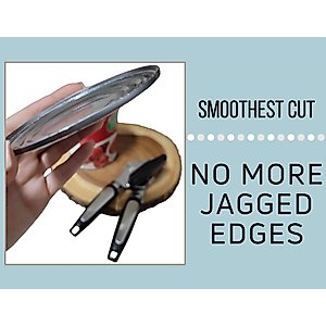DanDam Manual Can Opener, Tin Cutter Kitchen, No Sharp Edge, Comfortable Soft Handle, Easy to Use Turn Knob, Durable Can Opener, Includes Built in Bottle Opener, Best Can Opener, Black
