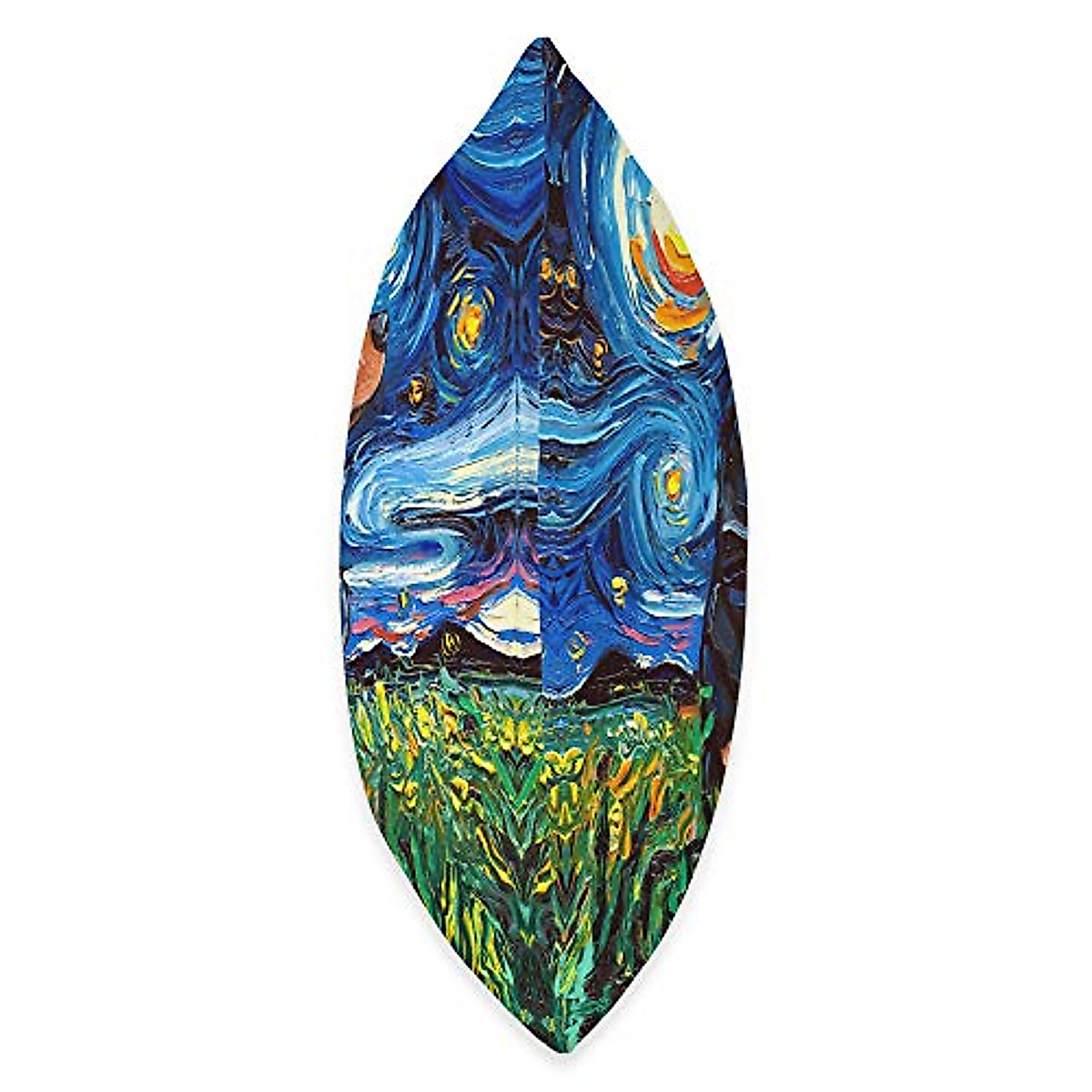 Sagittarius Gallery Black and Tan Dachshund Doxie Starry Night Dog Art by Aja Throw Pillow, 18x18, Multicolor