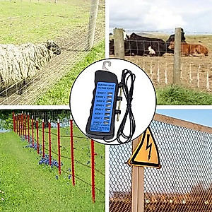 Electric Fence Voltage Tester, 12KV Neon Fault Finder 2000 to 12000V 8 Neon Indicator Lights Waterproof Fence Tester for Farms