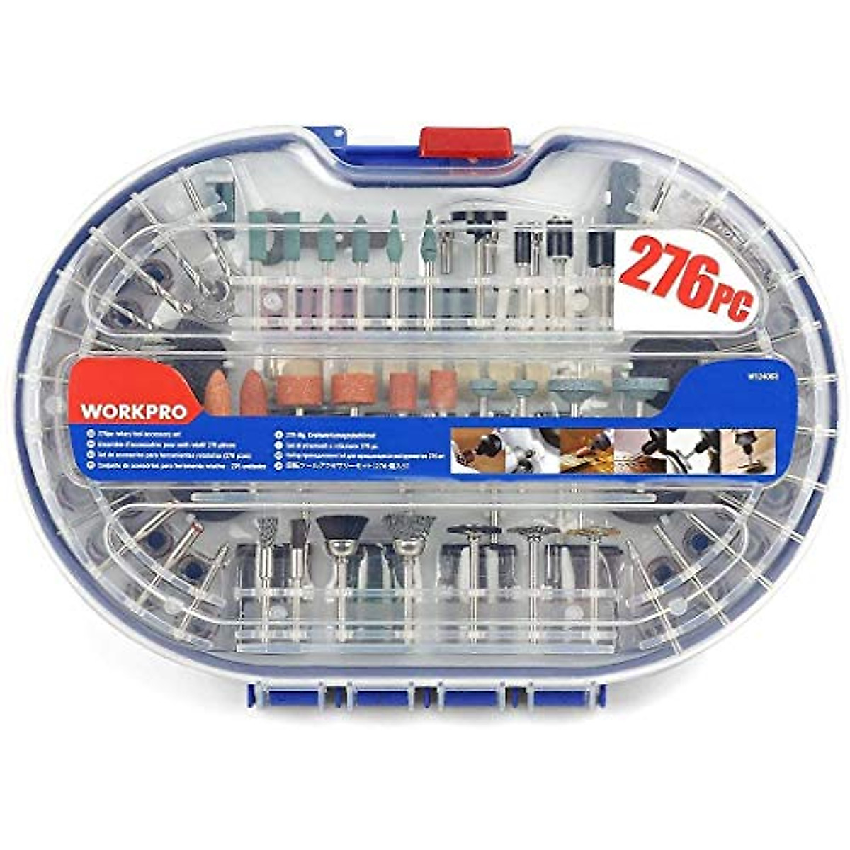 WORKPRO 276-piece Rotary Tool Accessories Kit Universal Fitment for Easy Cutting, Carving and Polishing