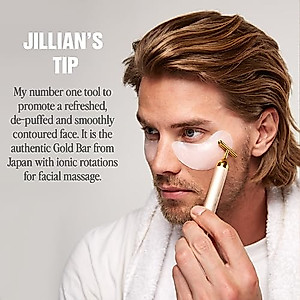 Jillian Dempsey Gold Bar | Original Premium 24K Gold Plated Facial Vibrating Bar with 6,000 Rotations Per Minute | Boost Blood Flow, Sculpt, Firm & Smooth Face | Made in Japan