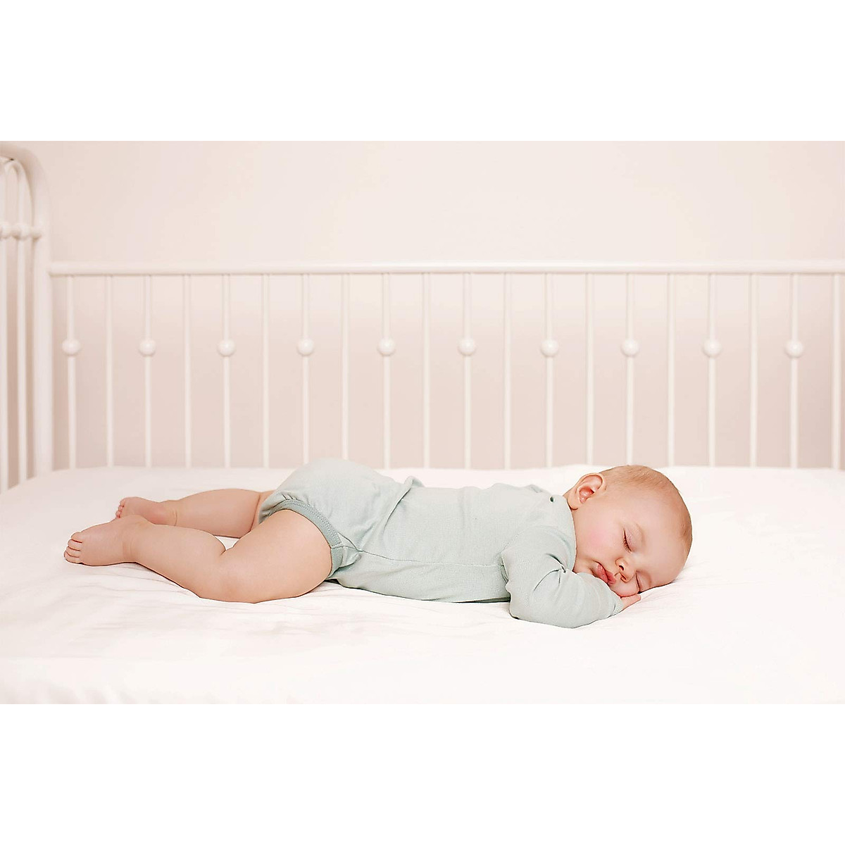 PURE BAMBOO Crib Fitted Sheet (52"x28"x6") - Genuine 100% Organic Viscose Derived from Bamboo, Luxuriously Soft, Ultimate Cooling, Fits Standard Size Crib Mattress (White)