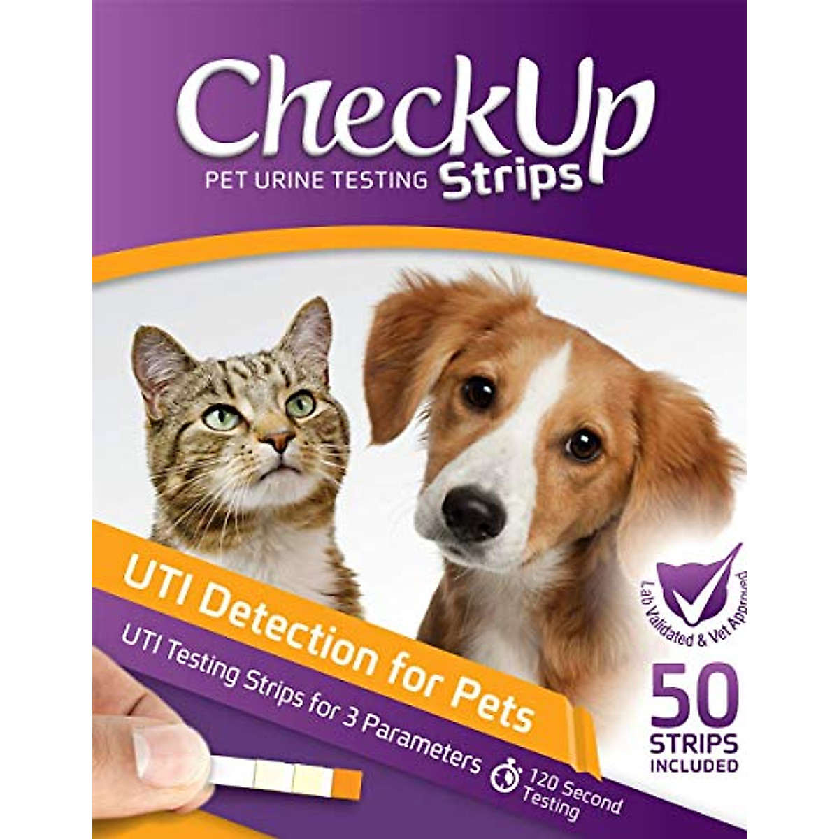 CheckUp UTI Urine Testing Strips for Cats and Dogs - Detection of pH, Nitrite and Leukocytes x 50