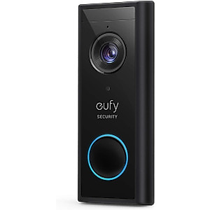 eufy - Security Smart Wi-Fi Add On Video Doorbell 2K - Black (Renewed)