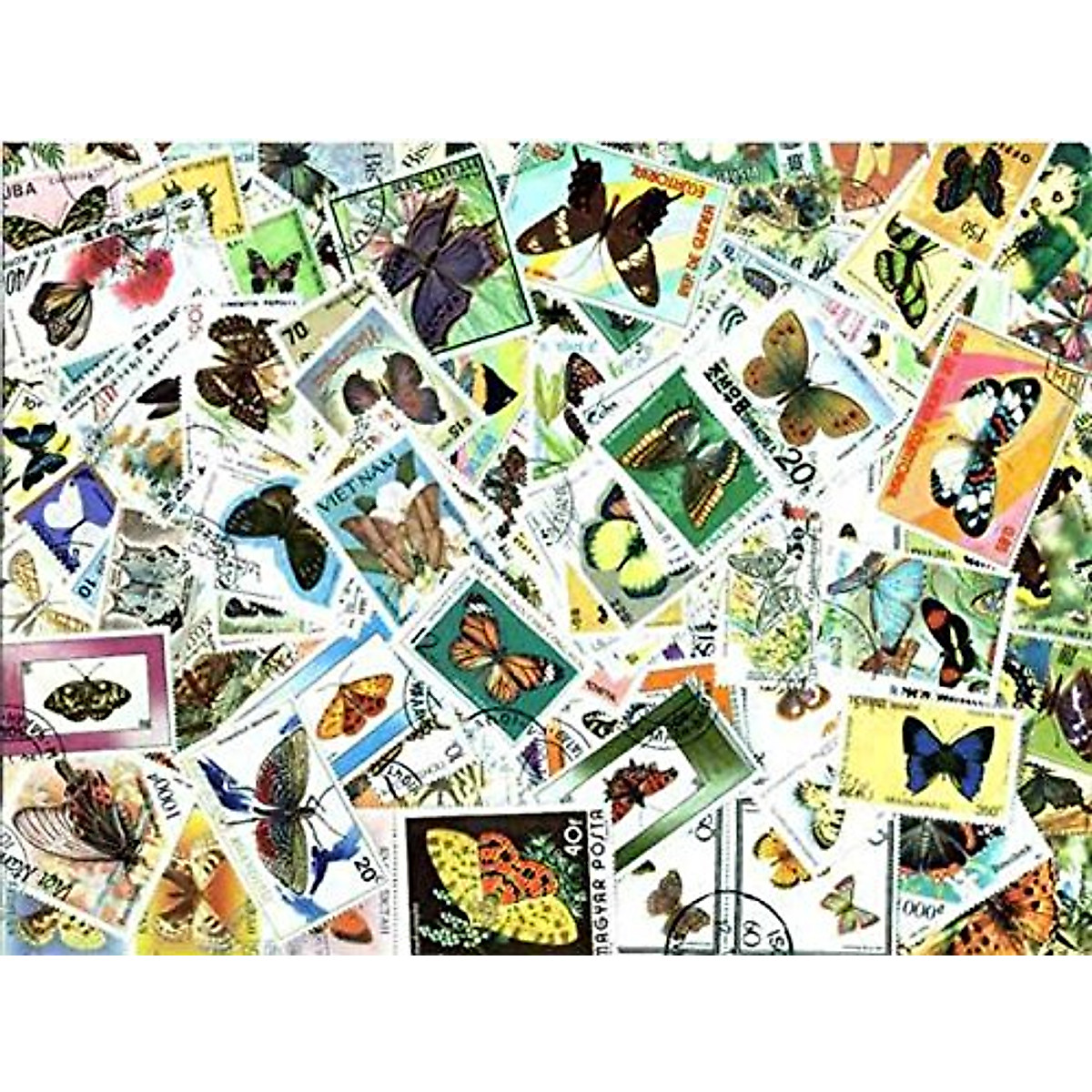Butterflies on Stamps Collection - 200 Different Stamps