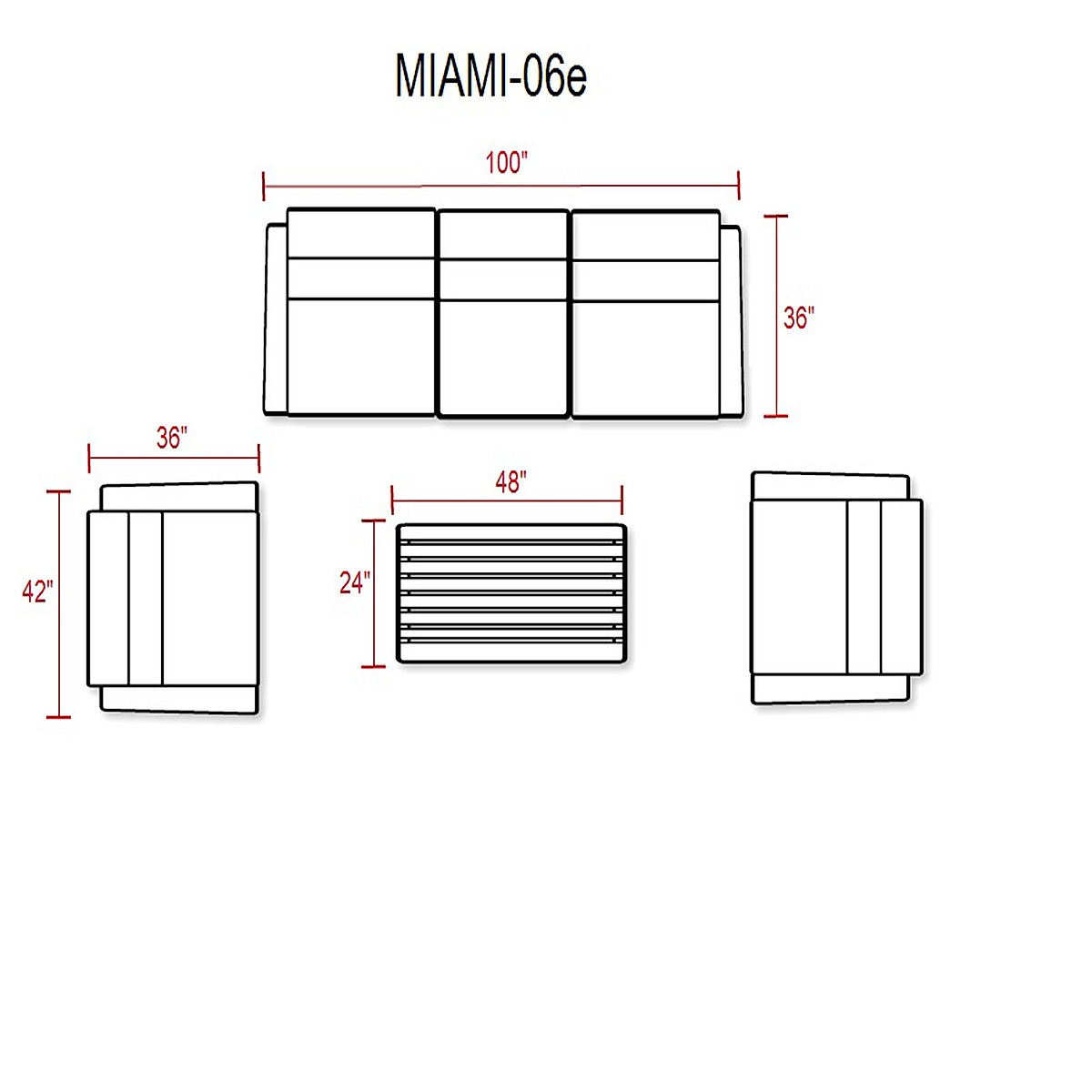 TK Classics Miami Seating Patio Furniture, Sail White