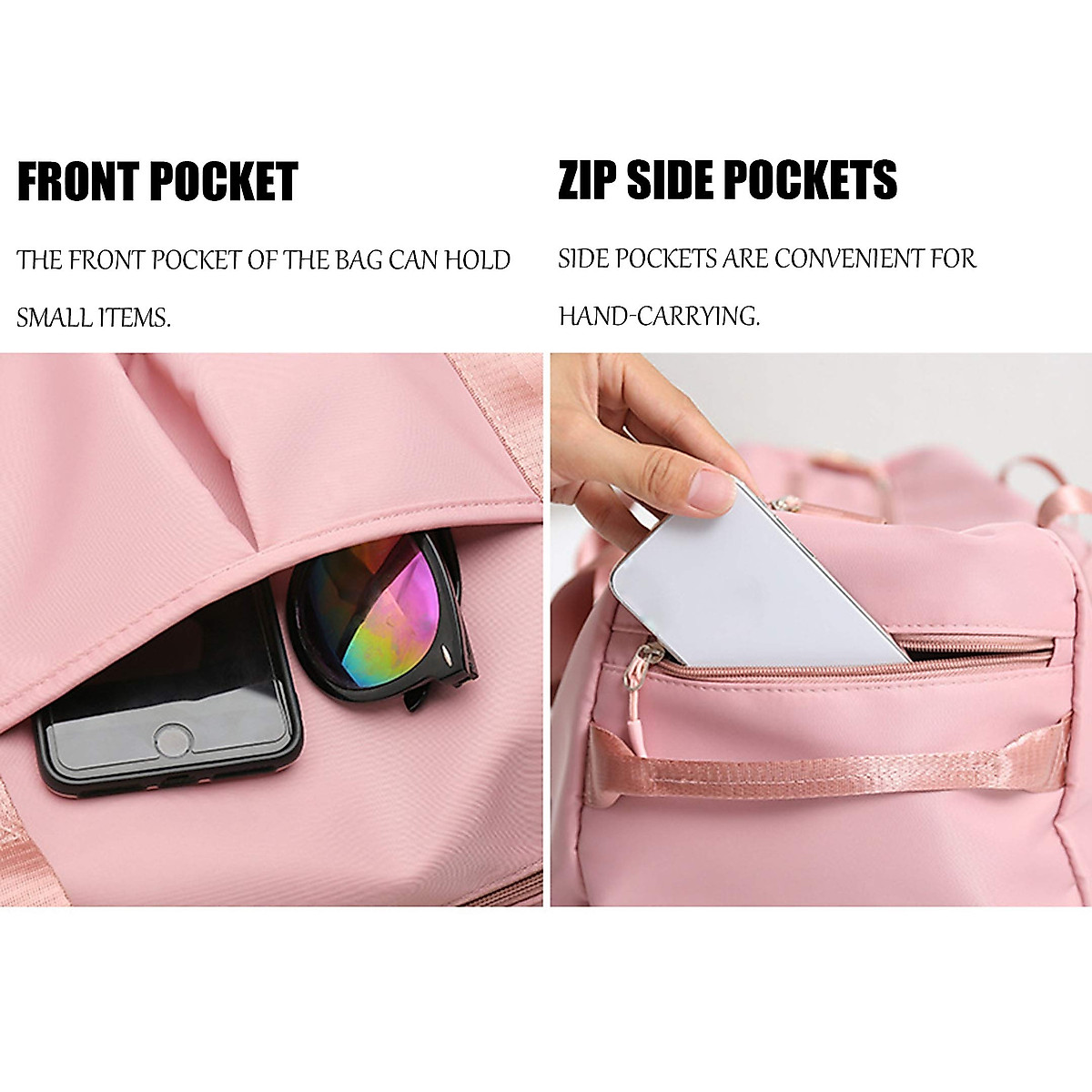 SENGTER Gym Bag with Shoe Compartment and Wet Pocket Nylon Waterproof Duffel Bags for Traveling Shoe Bag Sports Bag Dance Bag for Girls Travel Bags for Women Mens Overnight Bag Gym Equipment