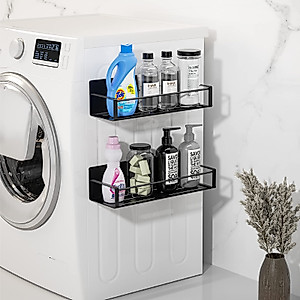 Vetacsion 4 Pack Moveable Refrigerator Magnetic Organizer,Metal Matt Black…