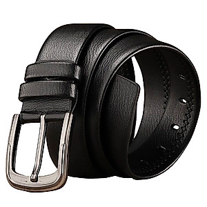 UTOWO Men's Women's Leather Belt, Italian Real Solid Leather Belt for Casual Jeans Dress Belts