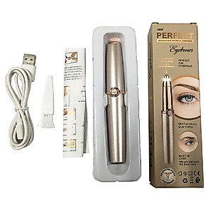 Rechargeable Eyebrow Hair Removal for Women, Painless Electric Eyebrow Trimmer Epilator, Ladies Eyebrow Razor Shaver for Eyebrow Hair Remover with LED Light (Rose Gold)