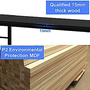 Meetperfect Corner Desk L-Shape Desk Wooden Computer Desk Gaming Table Home Office Desk Office Table Corner Table with Large Monitor Computer Stand, PC Laptop Study Table Workstation, 55"+37", Black