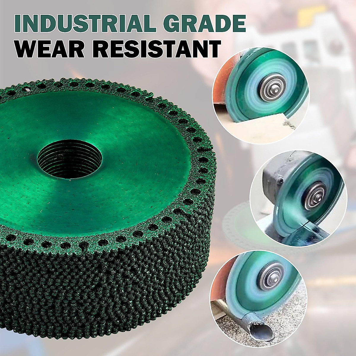 WENORA 2Pcs 4 Inch Indestructible Disc for Grinder, Cutting Discs 4 1/2 for Angle Grinder, 7/8" Arbor Angle Grinder Diamond Cutting Dis for Smooth Cutting, Chamfering, Grinding