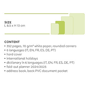 Legami - Small Spiral Daily Diary, 12 Months, from January 2024 to December 2024, Folding Planner 2024/2025, Elastic Closure, Final Pocket, Address Book, 8.5x13 cm, Flowers Theme