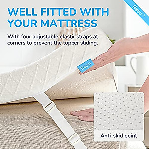 RECCI 3 Inch King Memory Foam Mattress Topper, Pressure-Relieving Mattress Topper for Back Pain, Foam Mattress Topper with Removable & Washable Cover, CertiPUR-US Certified, King Size