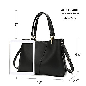 KouLi Buir Hobo Bags for Women Large PU Leather Purses and Handbags Shoulder Bags Ladies Crossbody Bags Top Handle Tote Bag (Black)
