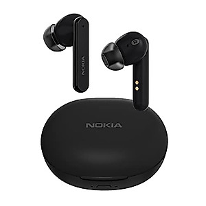 Nokia Clarity Earbuds+ - Professional Wireless ANC/ENC Earphones, IPX4 Waterproof Headphones - Active Noise Cancelling Buds, Environmental Sound Reduction - 4.5-Hour Play Time, Charging Case - Black