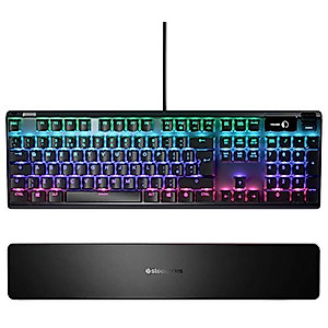 SteelSeries Apex 5 - Hybrid Mechanical Gaming Keyboard - Per-Key RGB Illumination - Oled Smart display - English (QWERTY) Layout PC