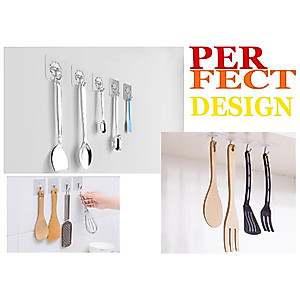 Transparent Hooks for Hanging Heavy Duty with Command Strips,Waterproof Bathroom Kitchen Heavy Duty Hooks, Best Shower Hooks for Inside Shower - 32 LBS Weight Capacity with Stainless Steel Hook