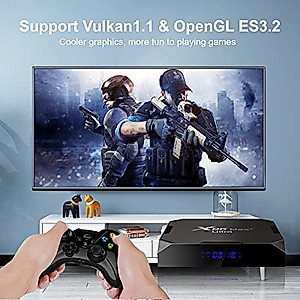 Sofobod Smart TV Box Android 11.0 S905X4 Quad Core ARM Cortex A55 CPU, 4GB RAM 32GB ROM, Ultra HD 4K HDR H.265 AV1 Decoding with Dual Band 2.4GHz/5GHz WiFi 100M Ethernet LAN BT 4.1 USB 3.0:X96 MAX+432