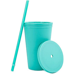 Tumblers with Lids (12 pack) 16oz Colored Acrylic Cups with Lids and Straws | Double Wall Matte Plastic Bulk Tumblers With FREE Straw Cleaner! Vinyl Customizable DIY Gifts (Assorted)