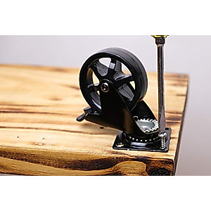 Headbourne 8276E 3 inch Polyurethane Mag, 4 Pack Designer Caster, 3-Inch, Gloss Black, 4 Count