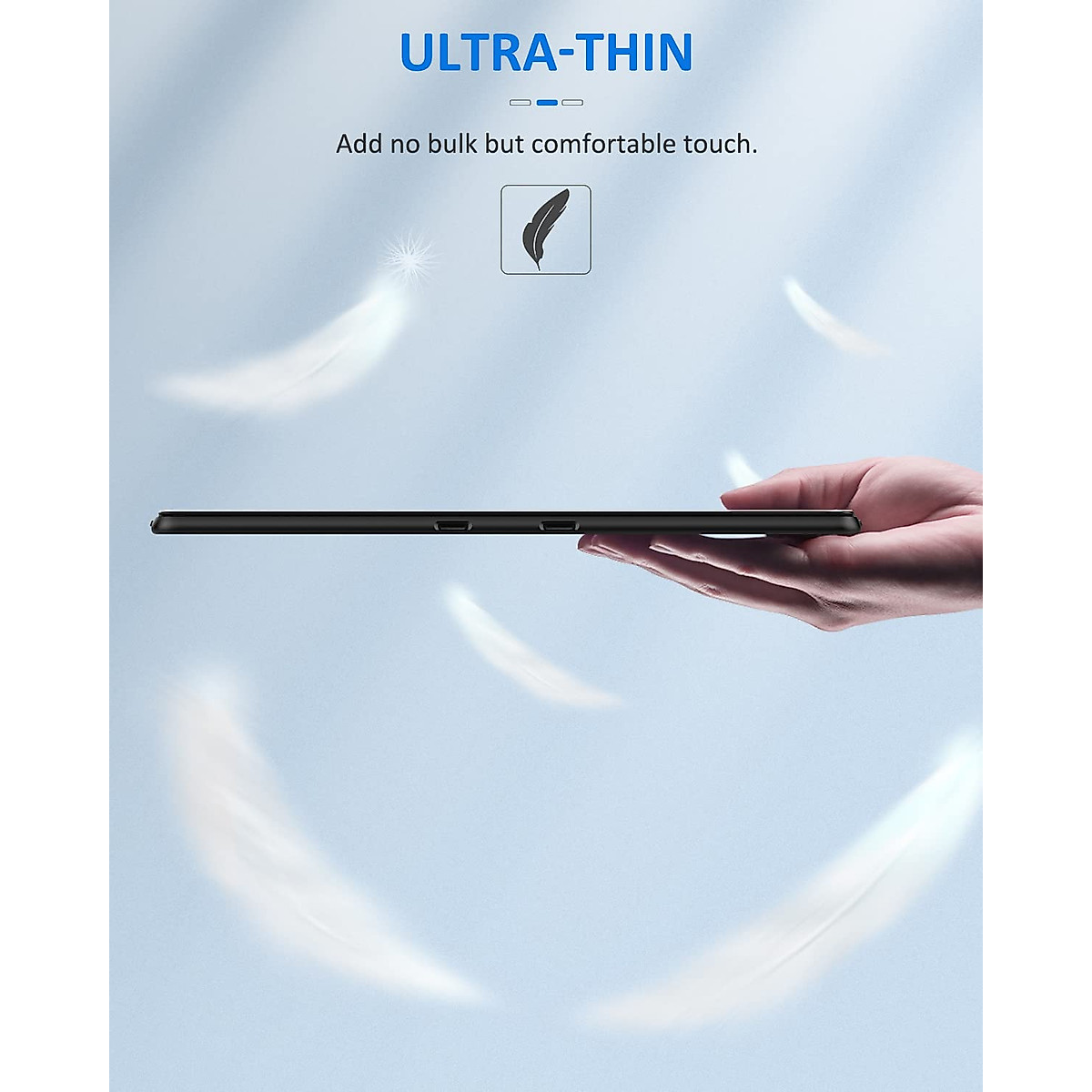 MoKo Tablet Back Skin Stick Decal for Microsoft Surface Pro 11 /Surface Pro 10 / Pro 9 / Pro 8 13-Inch Tablet, PU Leather Protective Decal Body Skin Cover for Surface Pro 11/10, Black