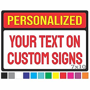 Custom Signs Outdoor and Indoor Weatherproof Aluminum. Full Color, UV Ink lasts years. Customized No Trespassing Signs, Personalized Delivery Signs for home or office. 7" x 10" - by ATX CUSTOM SIGNS