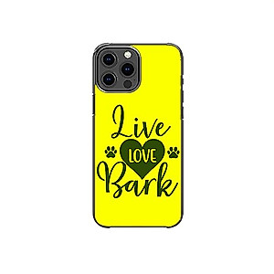 Live Love Bark Sarcastic Funny Cute Dog Lover Pattern Art Design Anti-Fall and Shockproof Gift iPhone Case (iPhone 12)