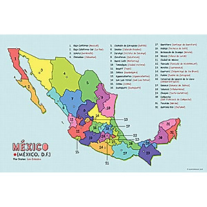 Quarterhouse Spanish Language Country Maps for the Classroom - Spain, Mexico, Central America/Caribbean, & South America Poster Set, Spanish Classroom Learning Materials for K-12 Students and Teachers, Set of 4, 12 x 18 Inches, Extra Durable
