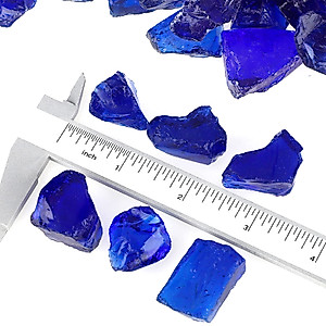 Mr. Fireglass Recycled Fire Glass for Natural or Propane Fire Pit Fireplace Gas Log Sets, 10 Pounds, Cobalt Blue